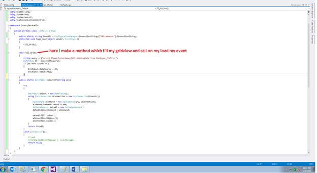 Implementation Of jQuery Data Table In ASP.NET Web Forms